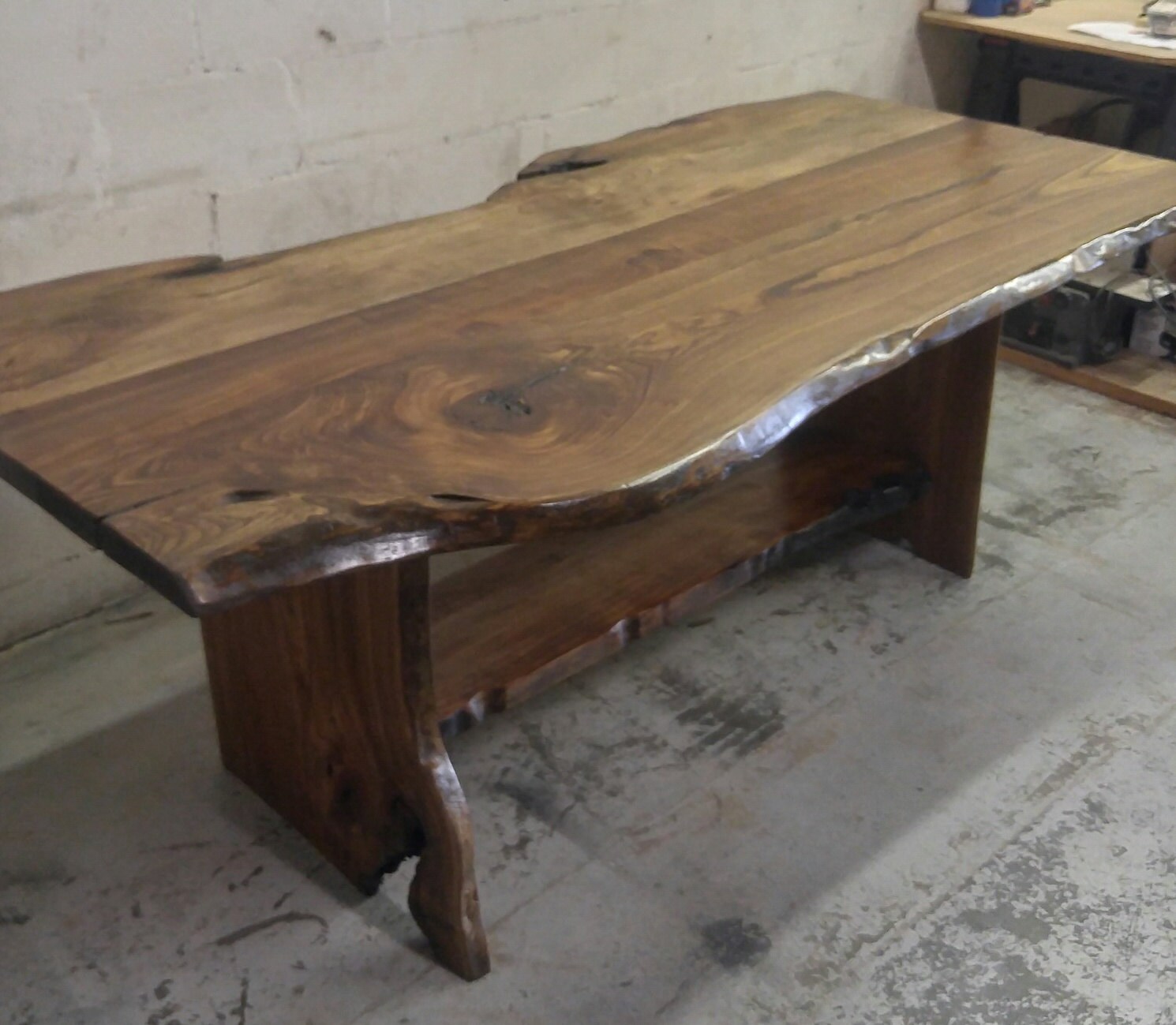 Live Edge Elm Slab Dining Table With Slab Legs and Wooden Slab | Etsy