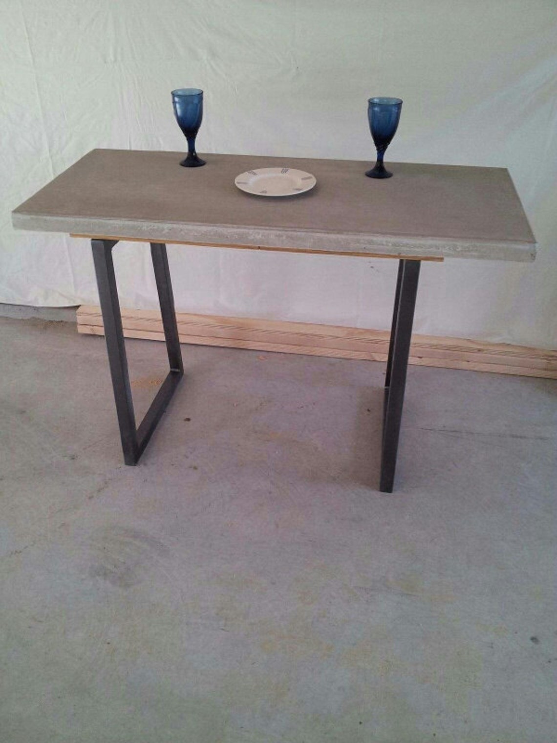 Concrete Desk Modern-industrial - Etsy