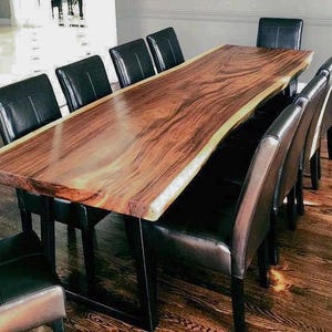 Costa Rican Monkey Pod Live Edge Slab Table With Metal Legs- the Royalty - Etsy