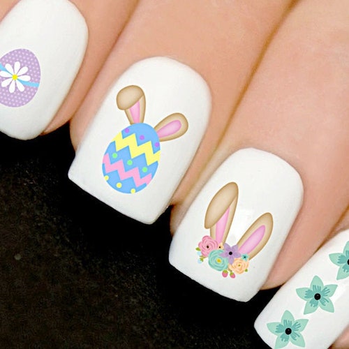 Easter Bunny Nail Art Decals | Etsy