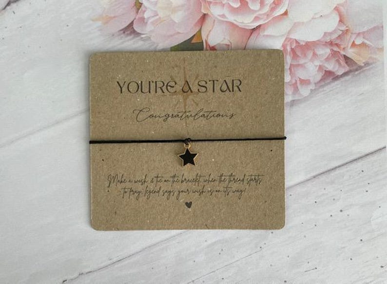 Star Wish Card - Congratulations Card Bracelet - Congratulations Exams ...
