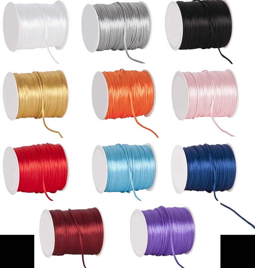 2mm Satin Cord Rattail Nylon Macrame Bracelet Cord Bracelet Craft ...