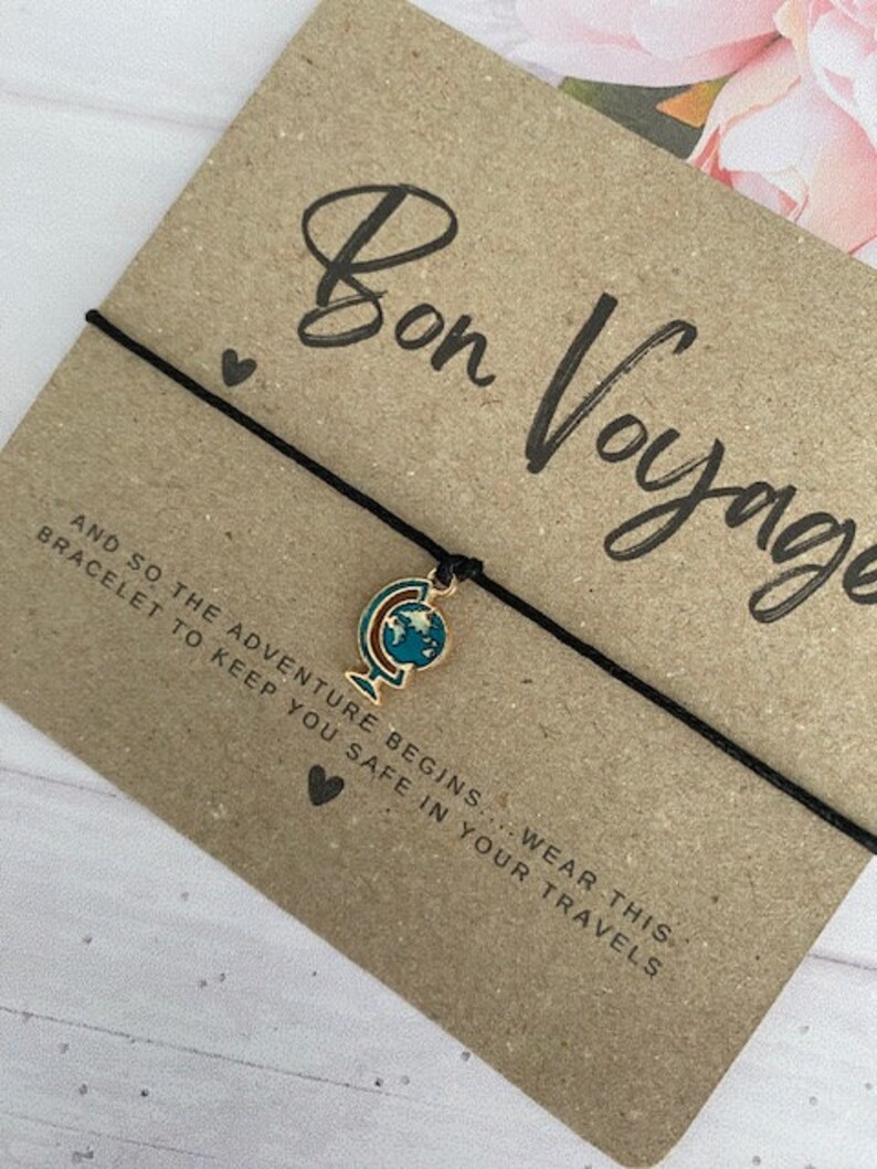 Bon Voyage Wish Card - Travel Good Luck Bracelet - so the Adventure ...