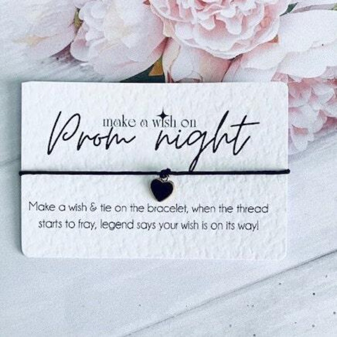 Prom Night Make a Wish Card - Prom Bracelet - - Prom Keepsake Friend ...