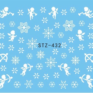 Christmas Snow Nail Art Snowflake Nail Art Angel Water - Etsy