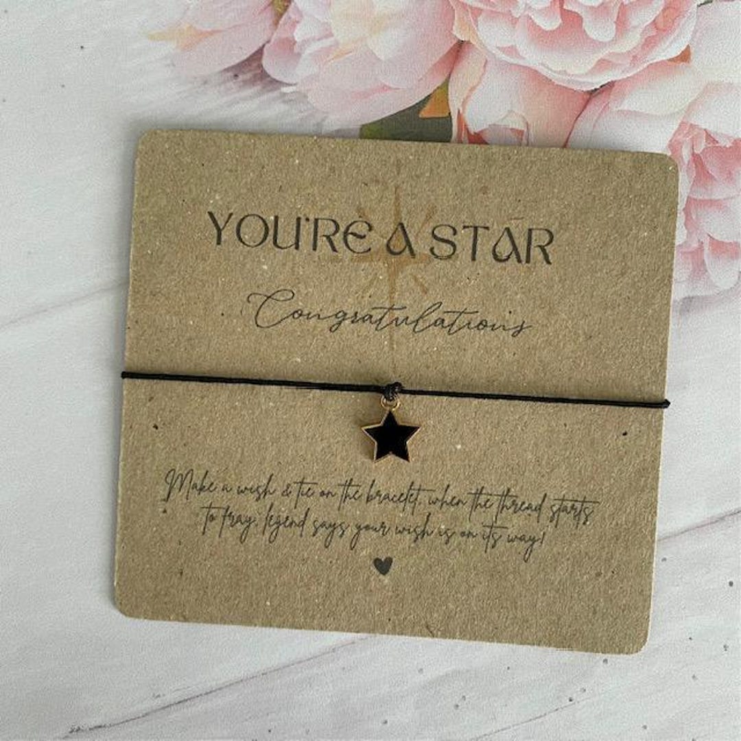 Star Wish Card - Congratulations Card Bracelet - Congratulations Exams ...