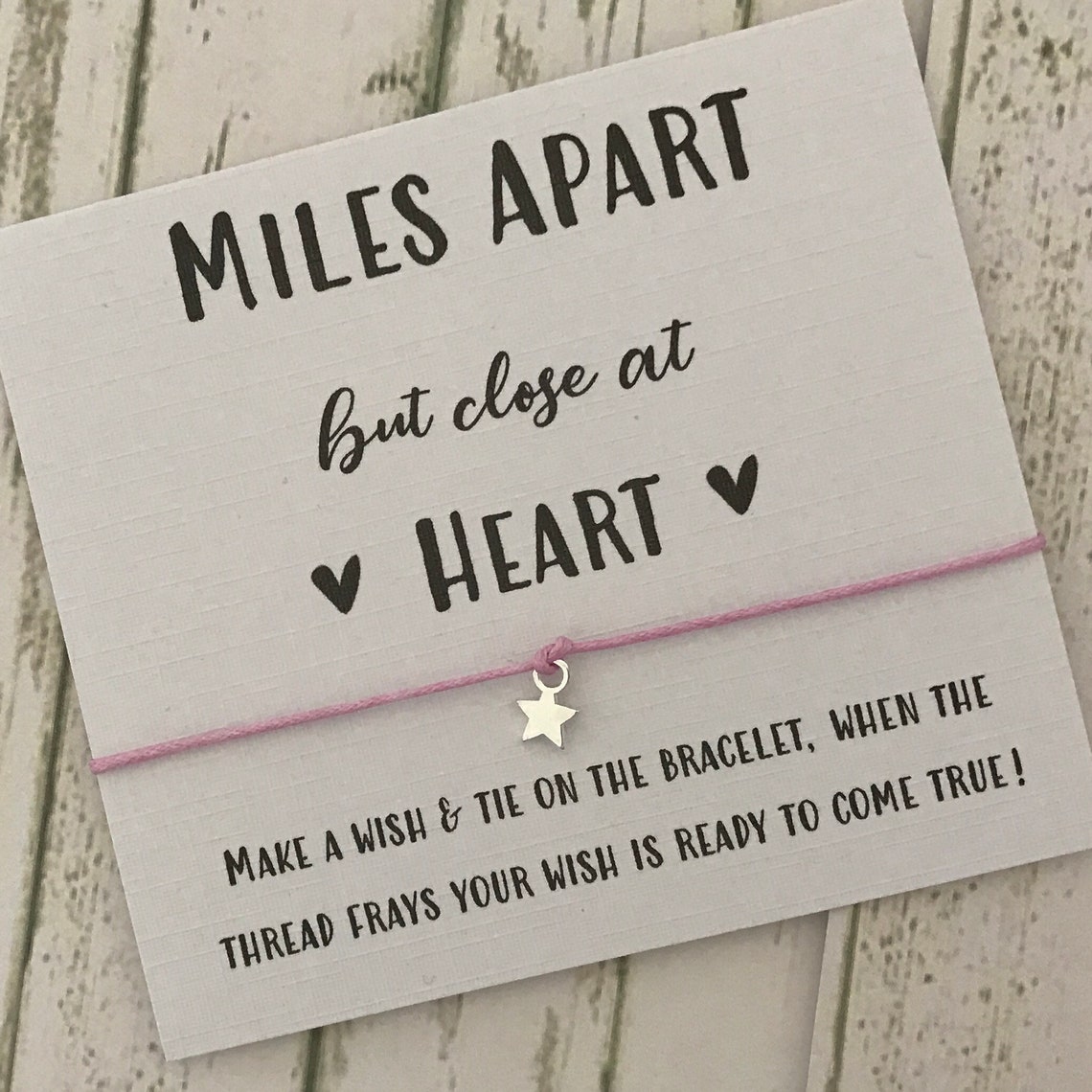 Friendship Miles Apart Best Friends Quote Card Wish String - Etsy UK