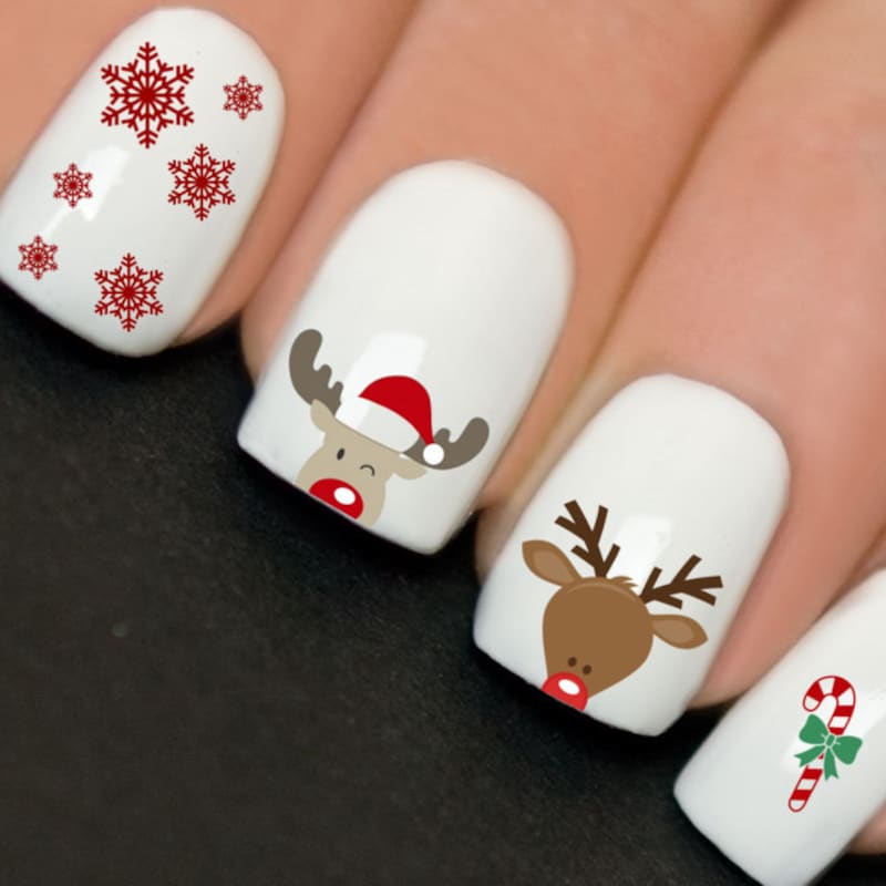 Christmas Nail Stickers for Women - Etsy UK
