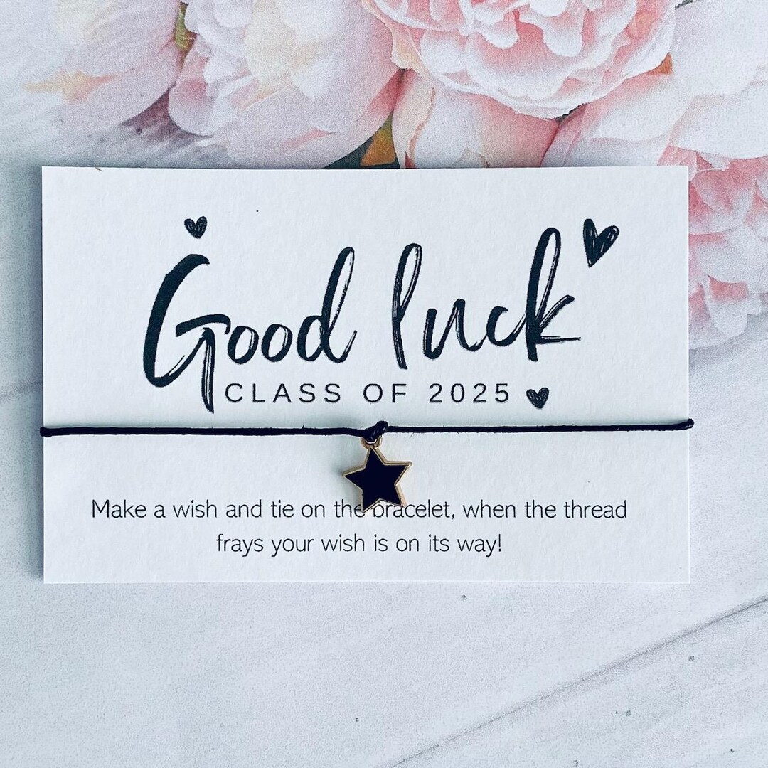 BULK Good Luck Card & Wish Bracelet - Teacher Gifting - Exam Luck Card ...