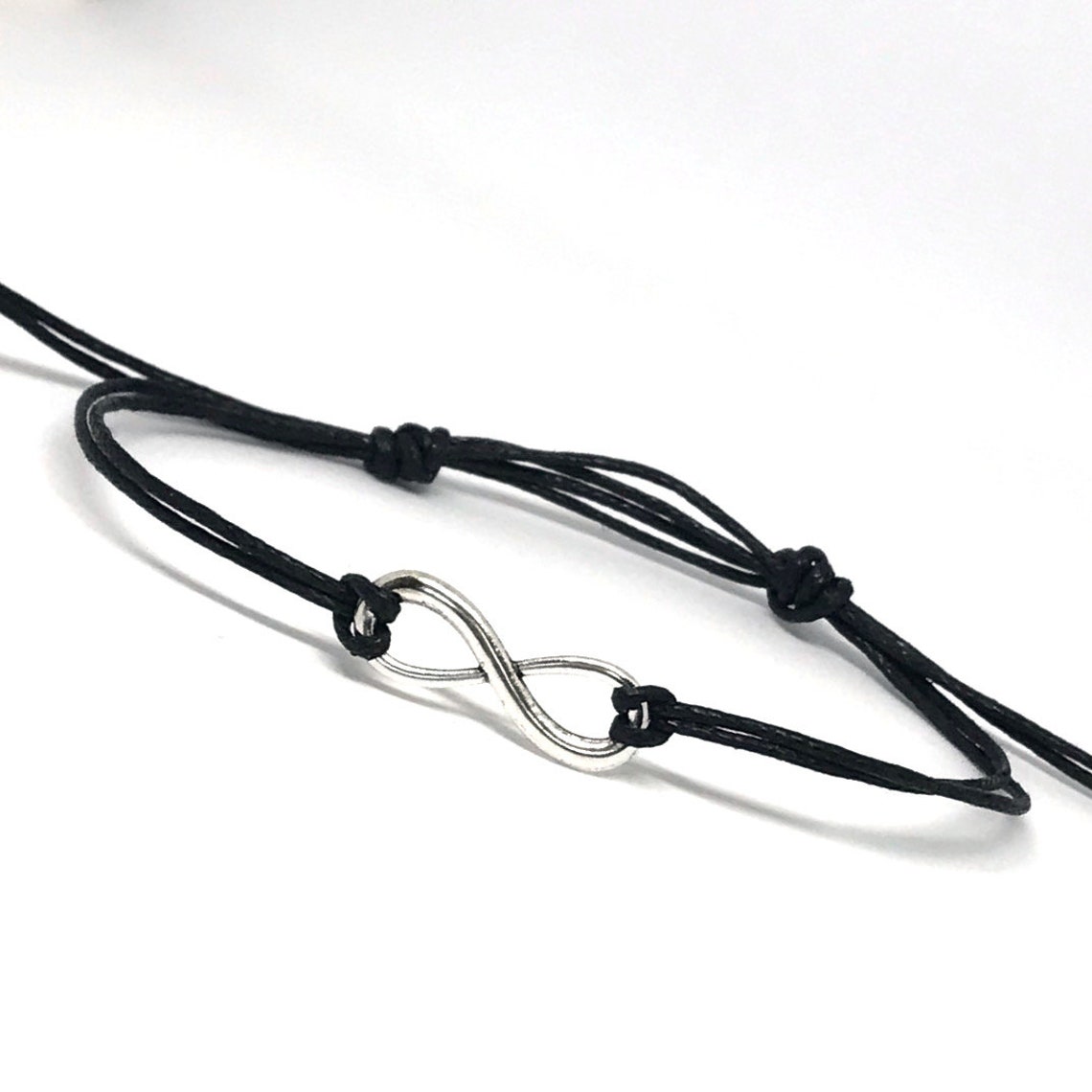 Wish String Bracelet Silver Infinity Adjustable Charm - Etsy