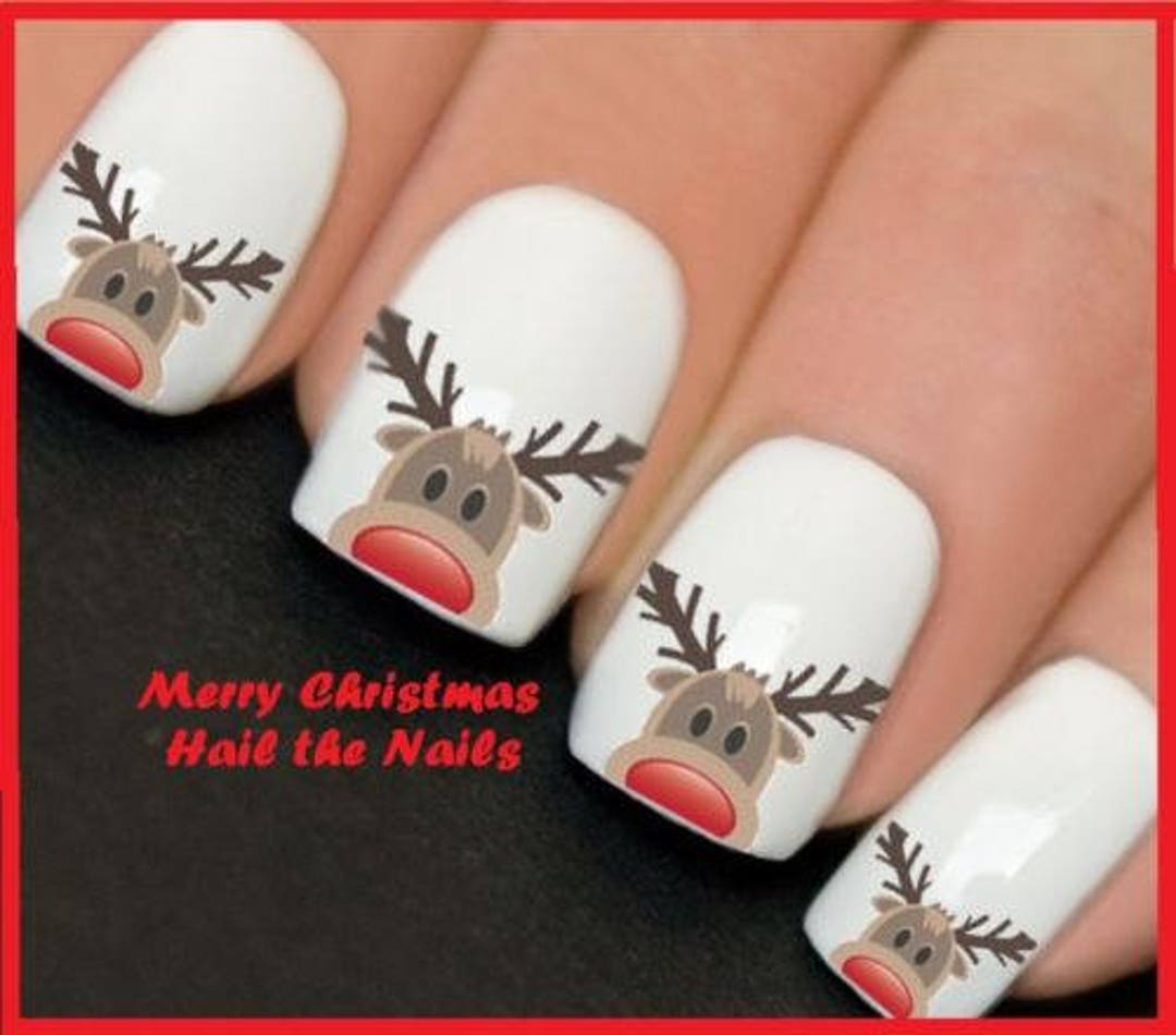 Christmas Reindeer Nail Art Reindeer Nails Reindeer Nail Stickers ...