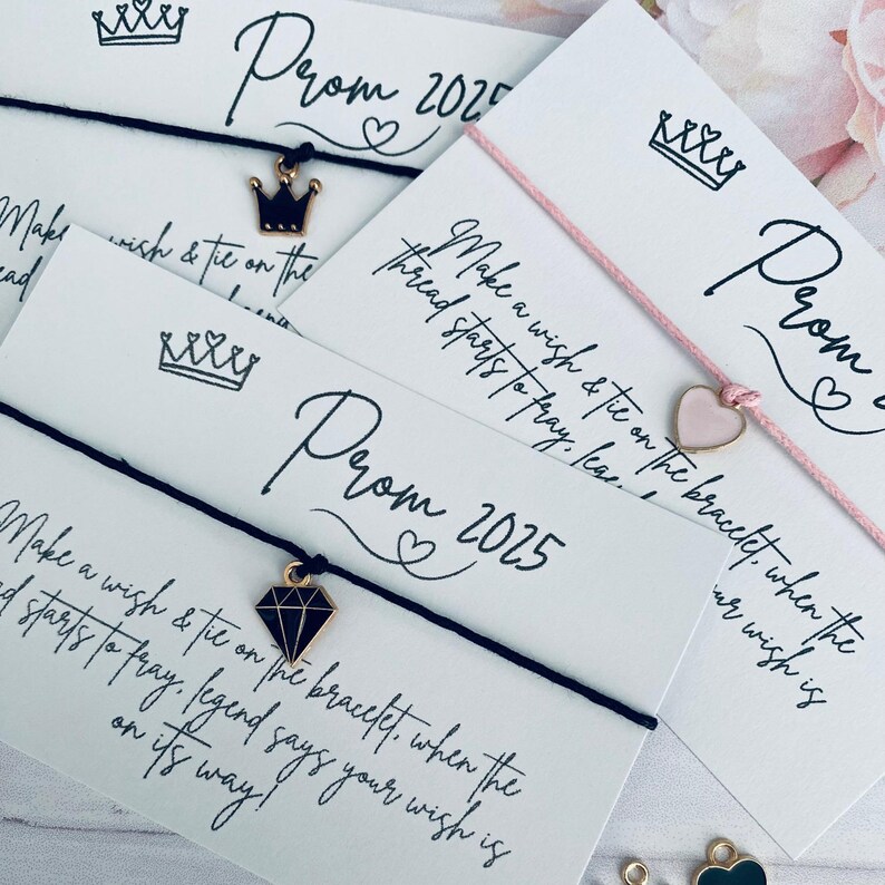 Prom Wish Bracelet 2026 - Good Luck Charm, End of School Gift - Etsy UK