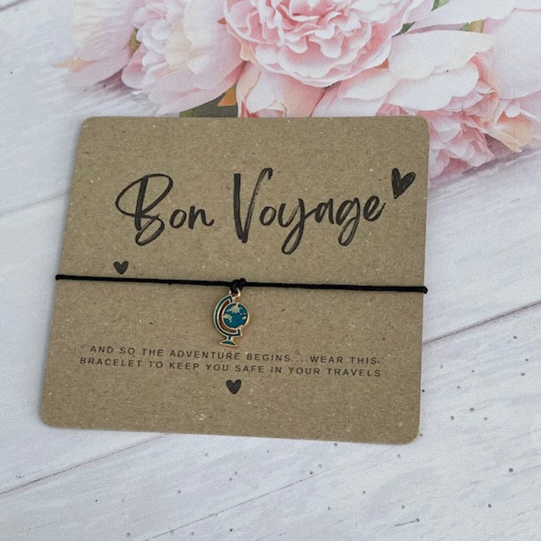 Bon Voyage Wish Card - Travel Good Luck Bracelet - so the Adventure ...