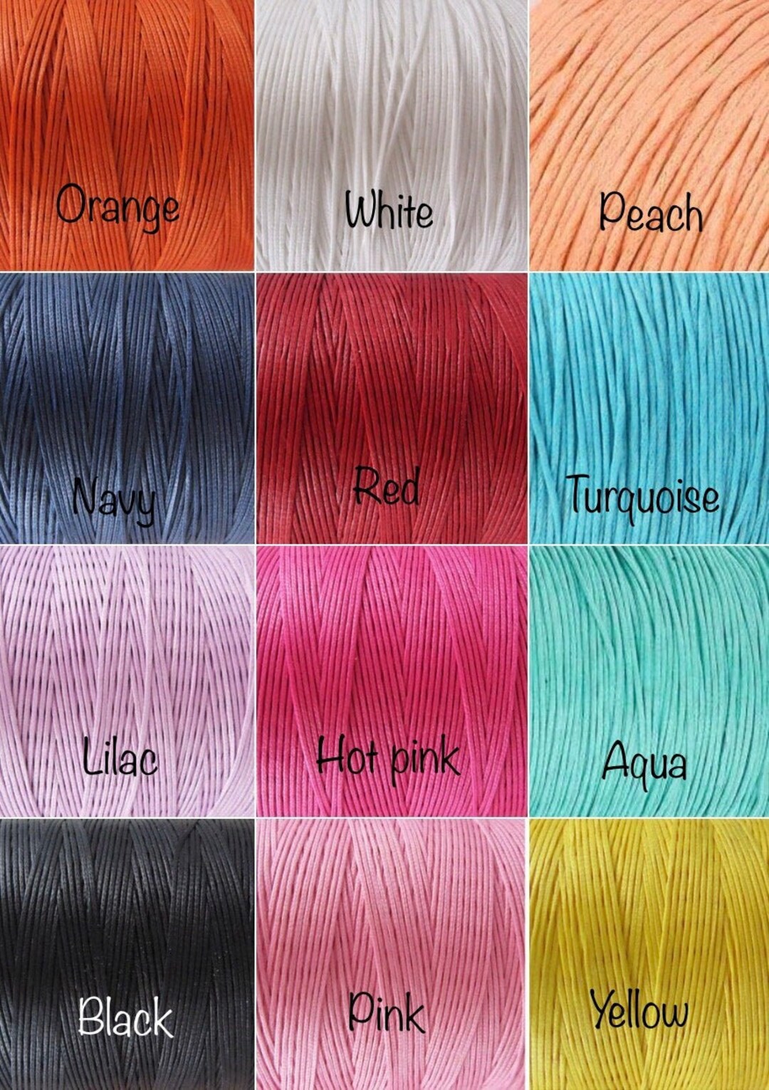 1mm Cotton Waxed Cord Bracelet String Wax Craft Macrame Jewellery ...