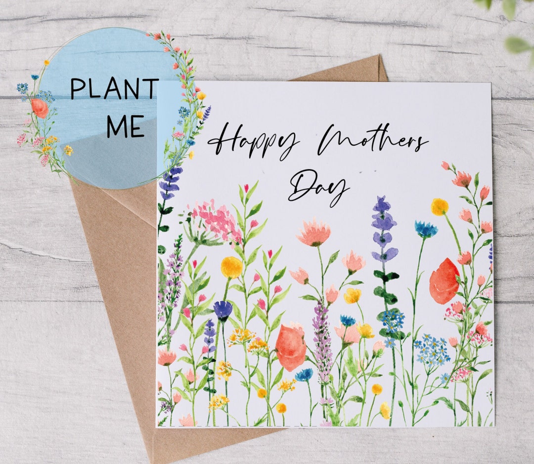 Mothers Day Seed Card - Seeded Wildflower Card - Plantable Seed Card ...