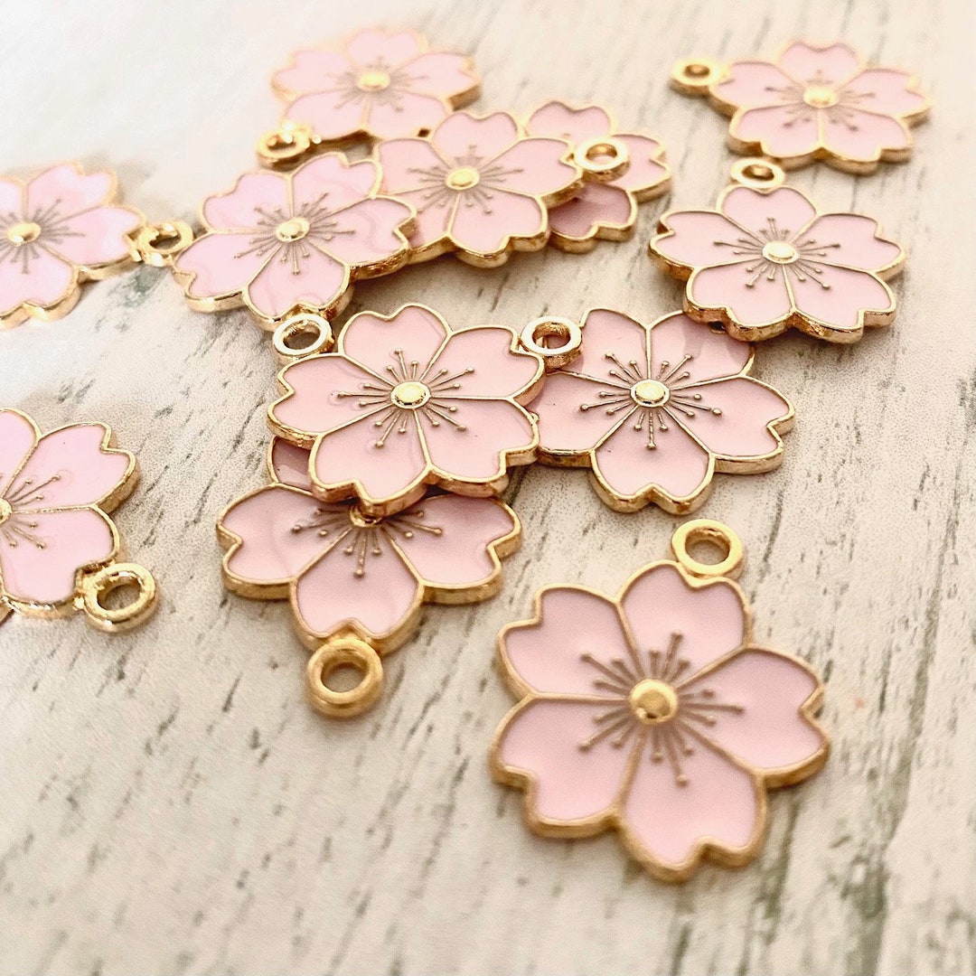 1/5/10 Lotus Flower Charms - Flower Charms in Pink Turquoise Gold ...