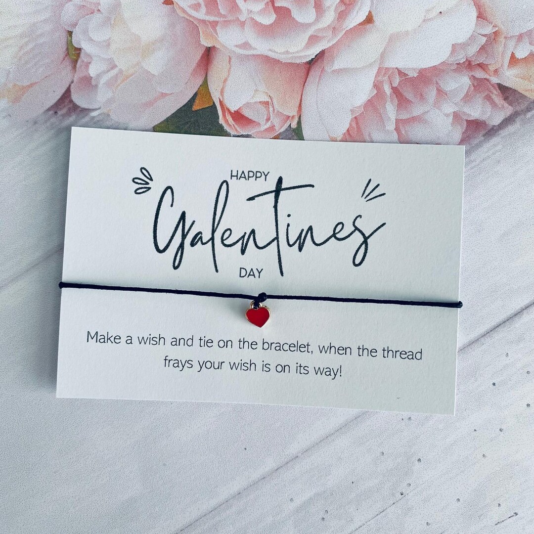 BULK Galentines Day Card & Wish Bracelet - Valentines Gifting ...