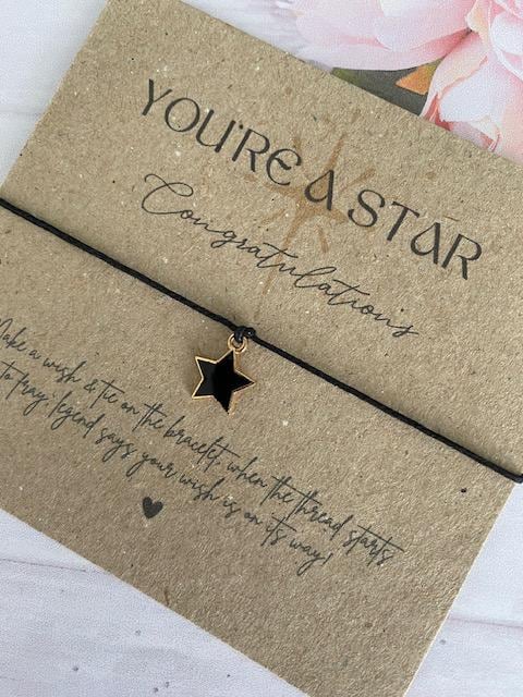 Star Wish Card - Congratulations Card Bracelet - Congratulations Exams ...