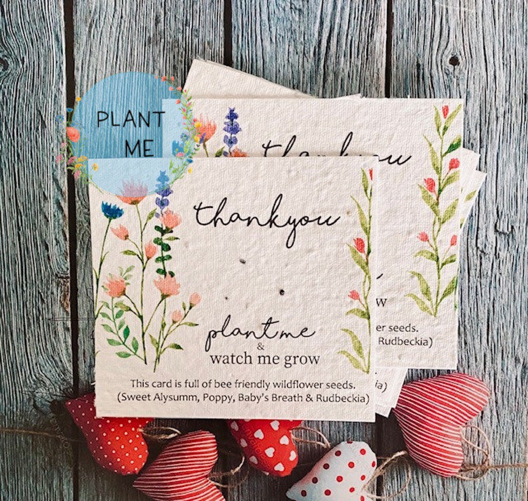 Thank You Seed Card - Seeded Wildflower Card - Plantable Seed Card ...