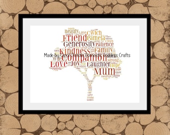 Tree Word Cloud | Etsy