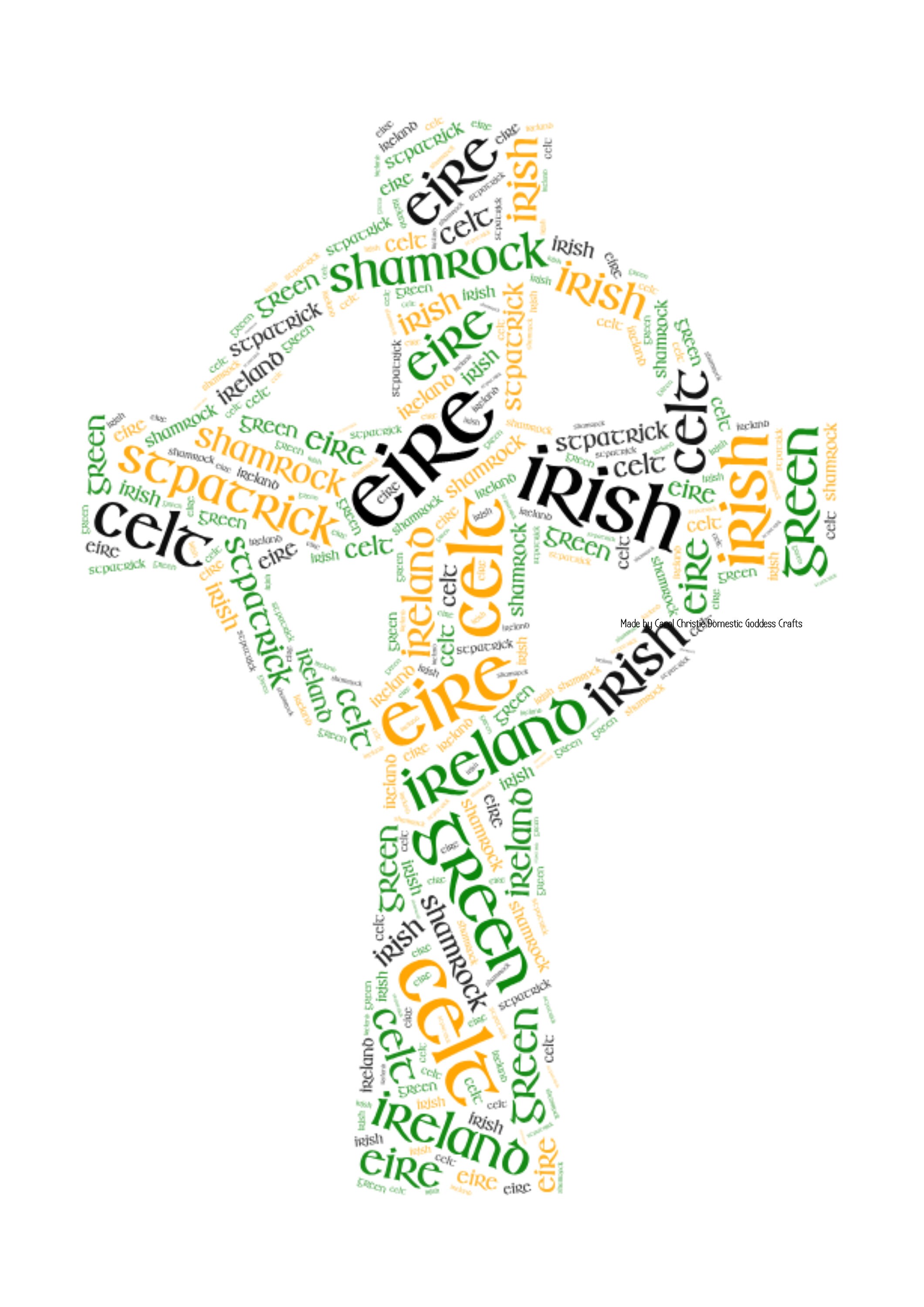 Celtic Cross Print Celtic Cross Wordle Celtic Cross Gift - Etsy