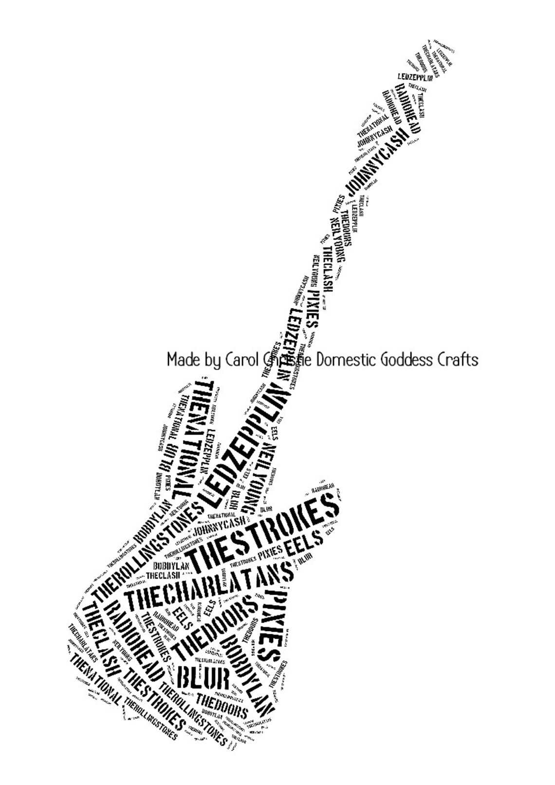 Guitar Word Art Personalised Rock Guitar Guitar Word Cloud | Etsy