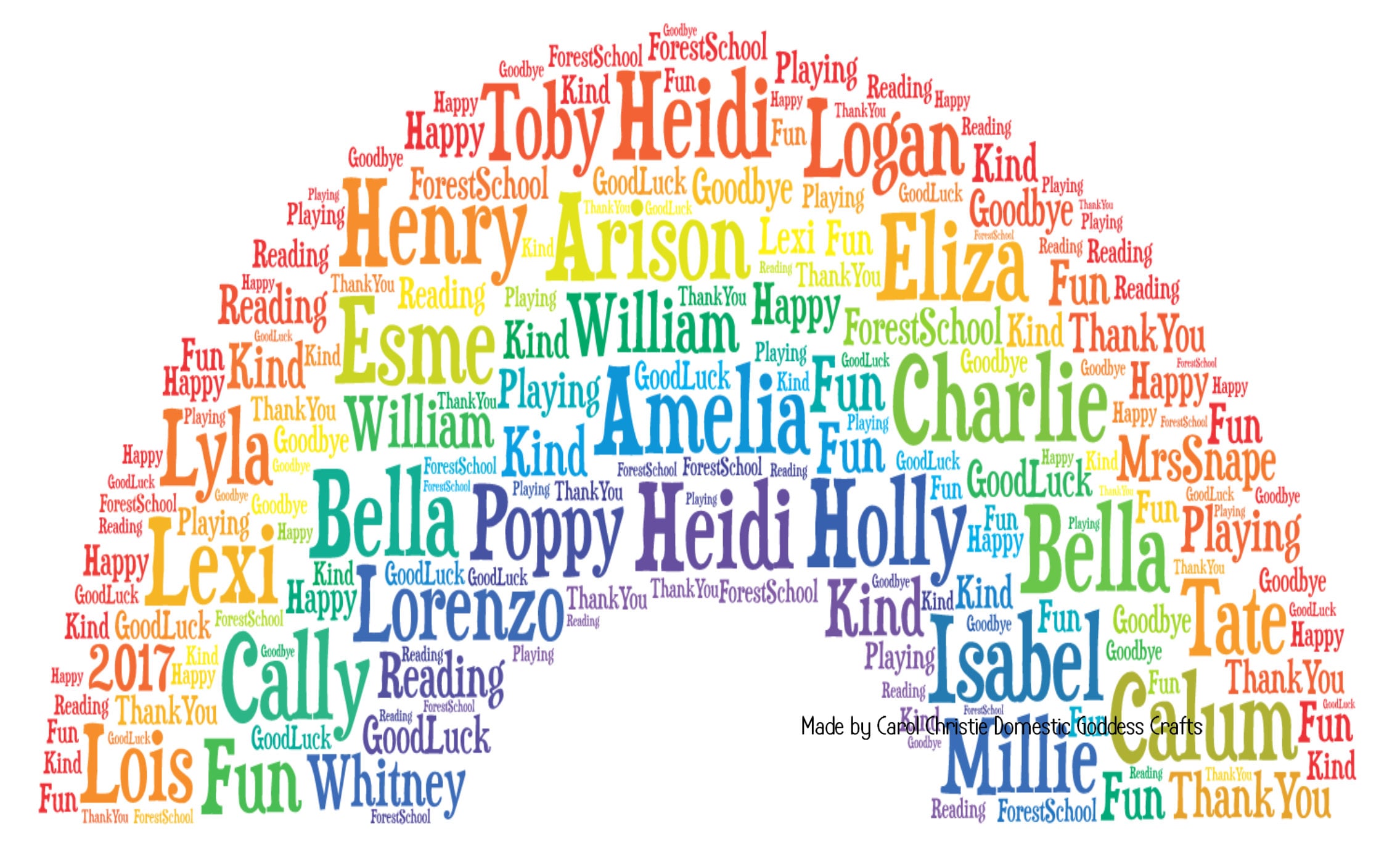 Personalised Rainbow Print Rainbow Word Art Rainbow Word - Etsy UK