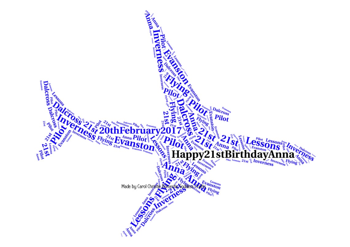 Aeroplane Word Art Personalised Plane Print Airplane Word | Etsy