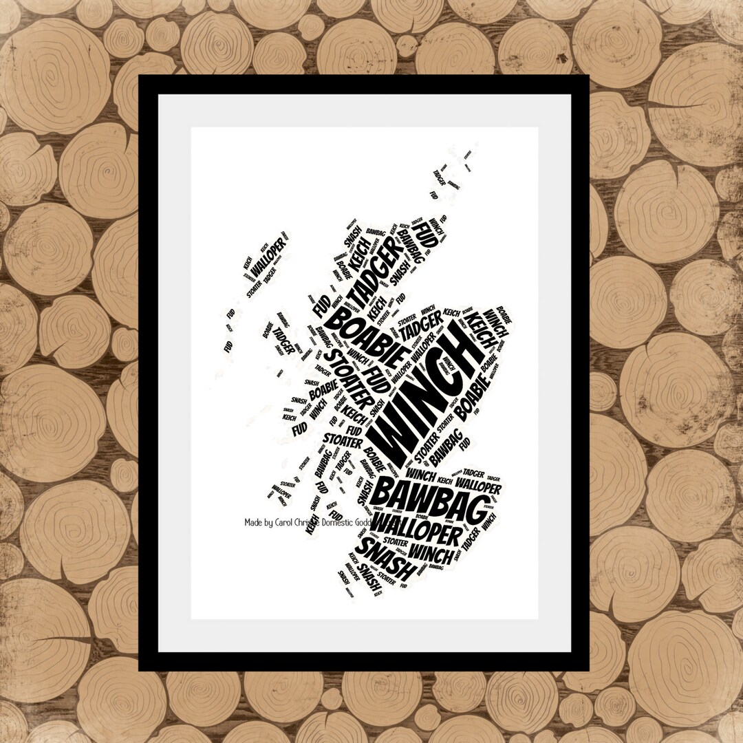 Rude Map of Scotland, Alternative Map of Scotland, Adult Themed Map ...