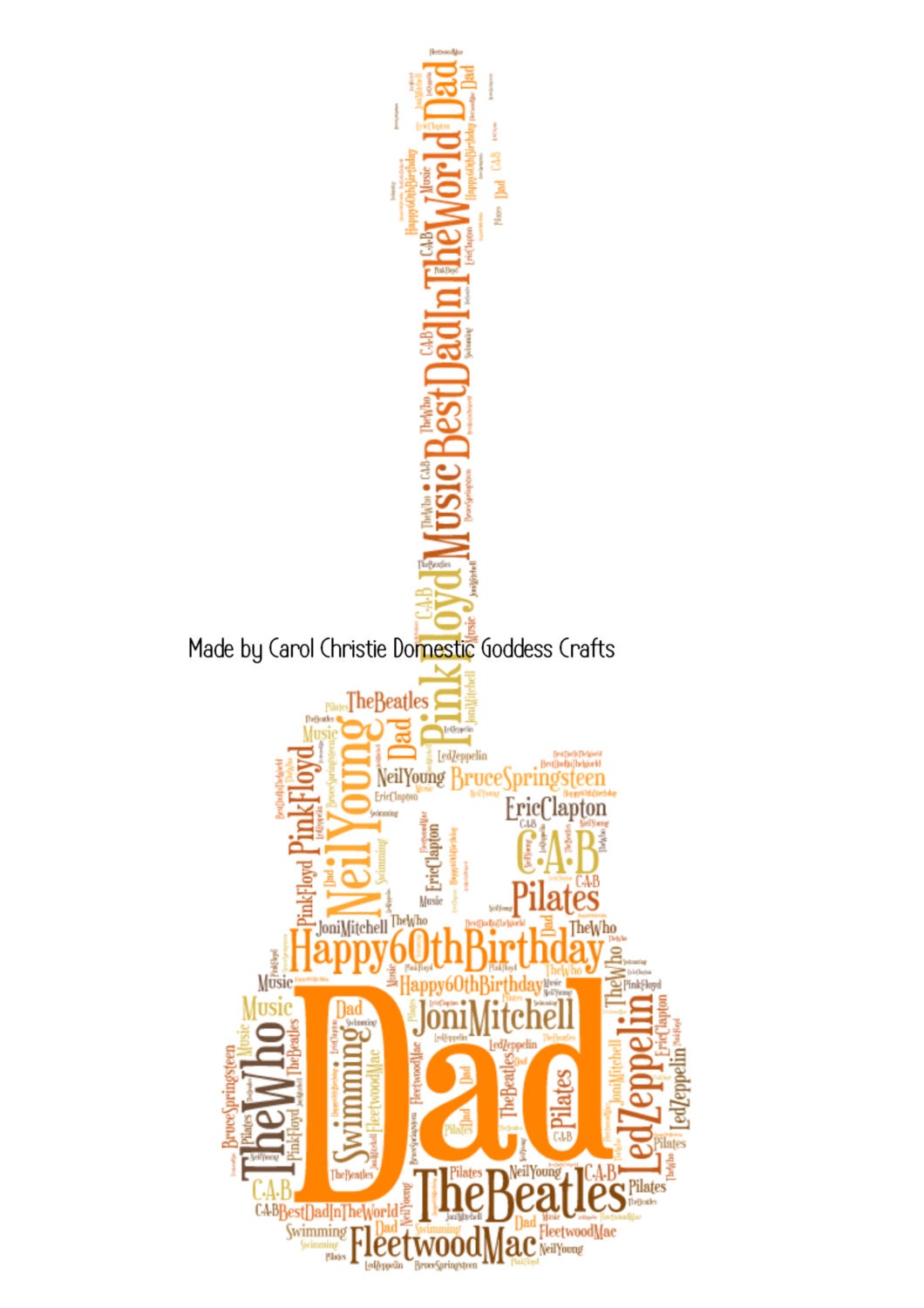 Acoustic Guitar Print, Guitar Word Art, Acoustic Guitar Word Collage ...