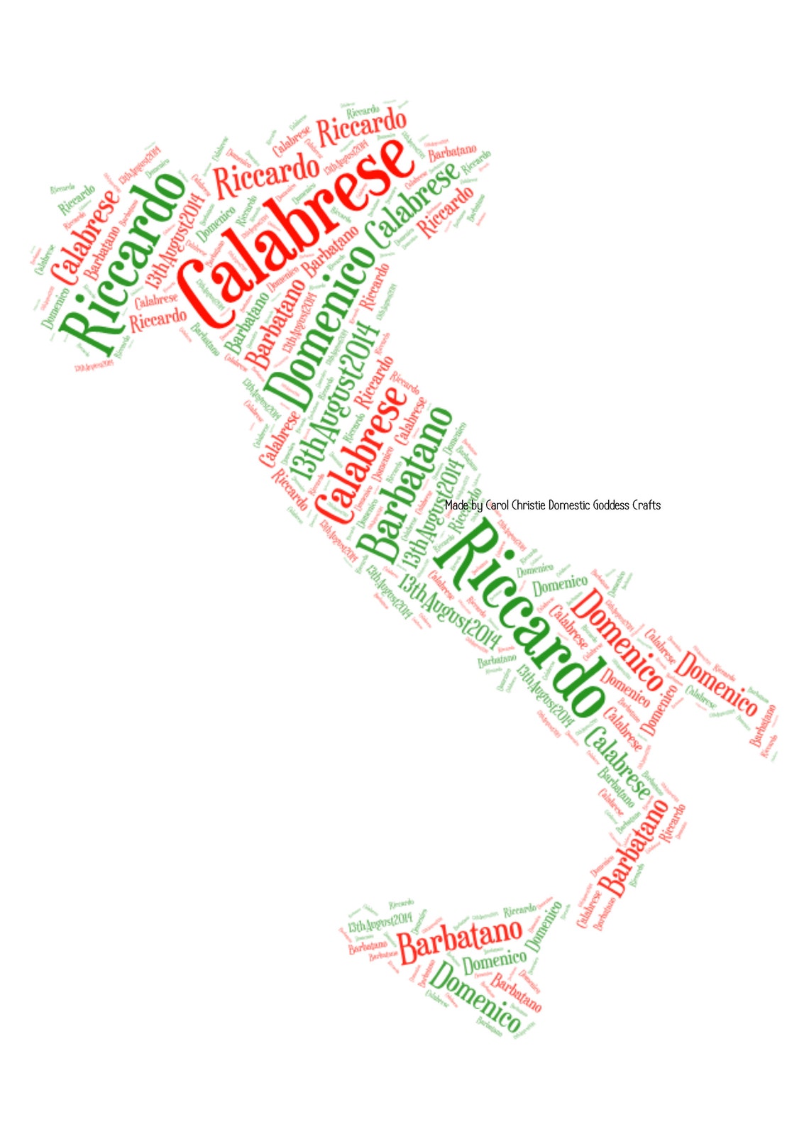 Map of Italy Print Italy Word Art Personalised Italian Map | Etsy