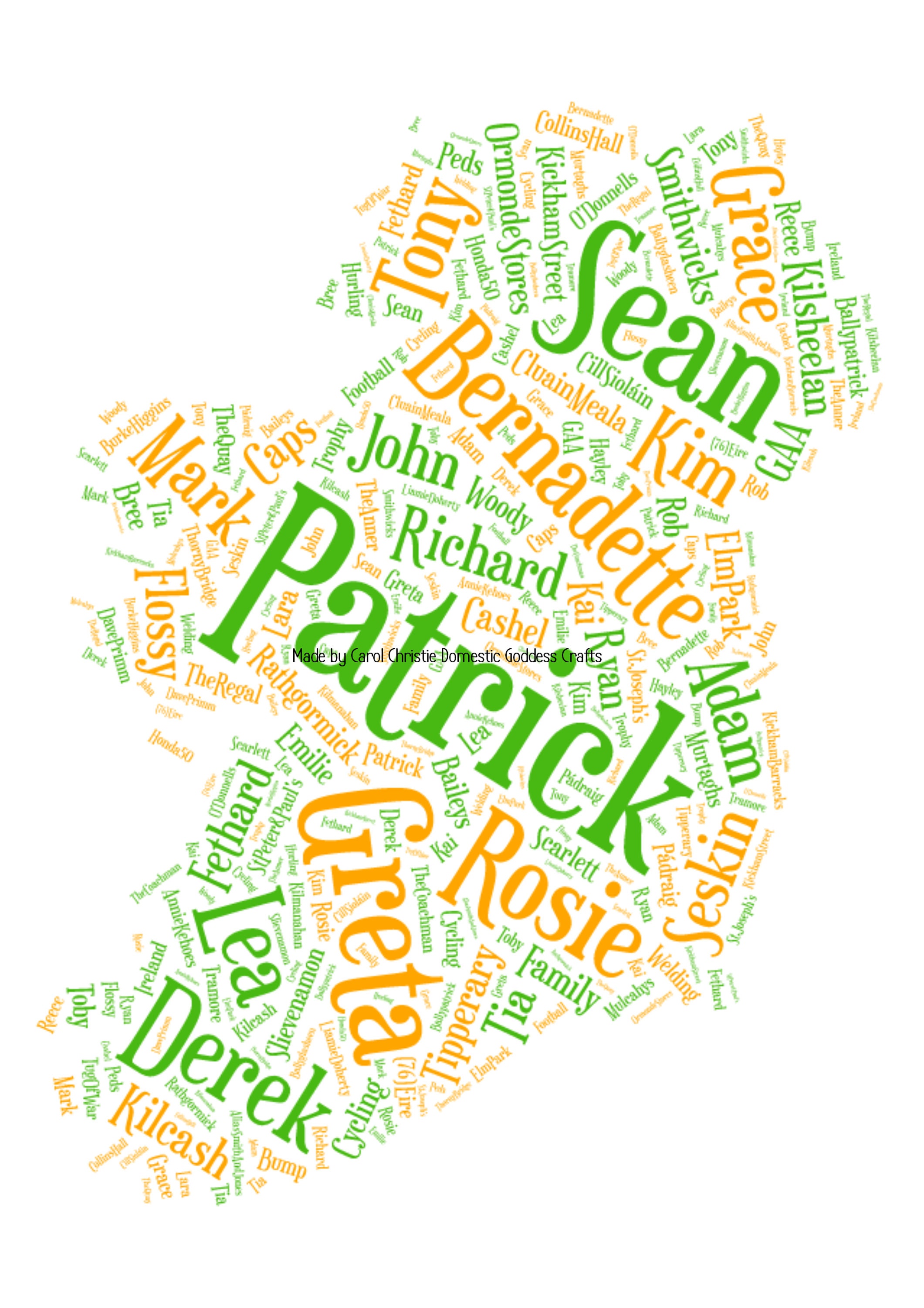 Map of Ireland Print Ireland Word Art Personalised Ireland - Etsy