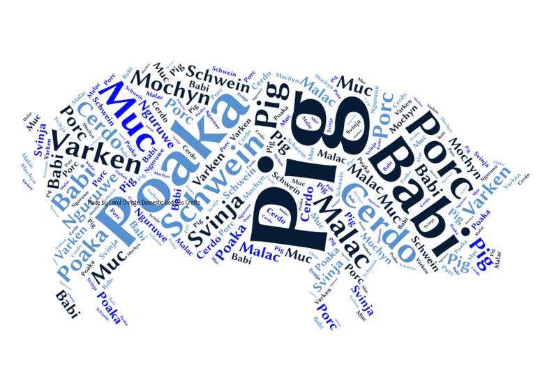Personalised Pig Print Word Art Print Pig Word Art Pig Word - Etsy