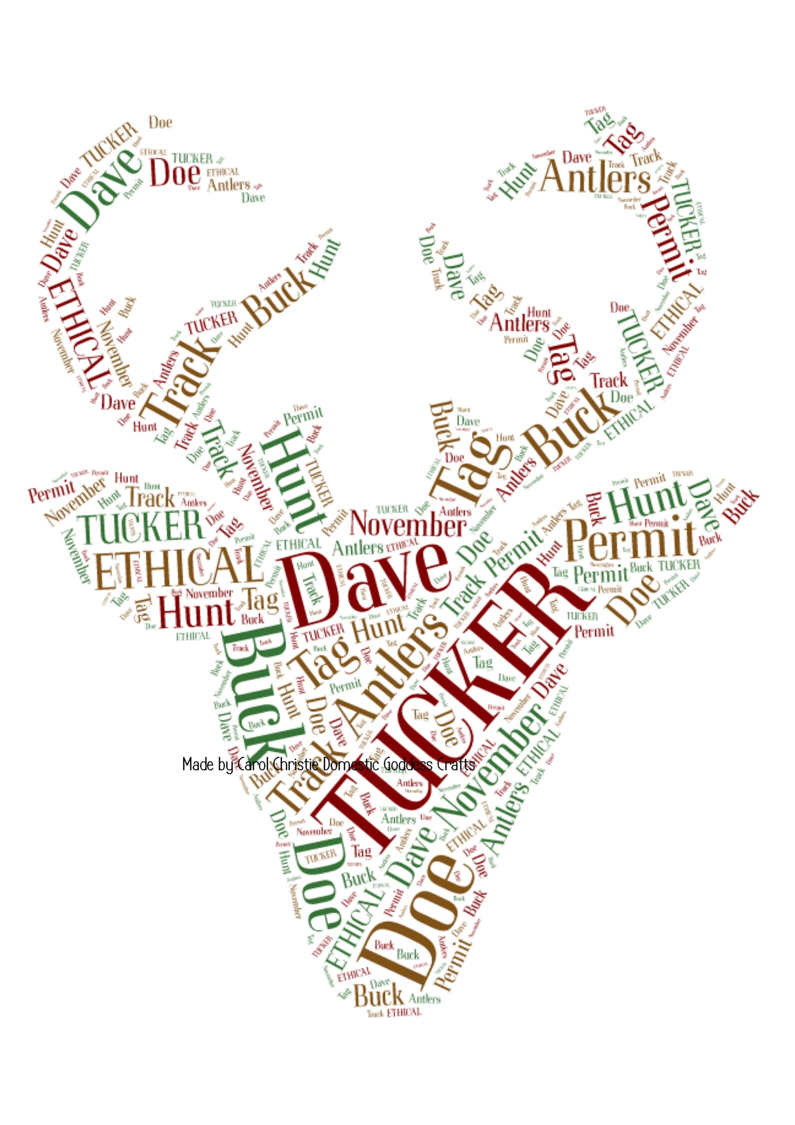 Stags Head Print Personalised Stag Head Stag Word Art Stags | Etsy