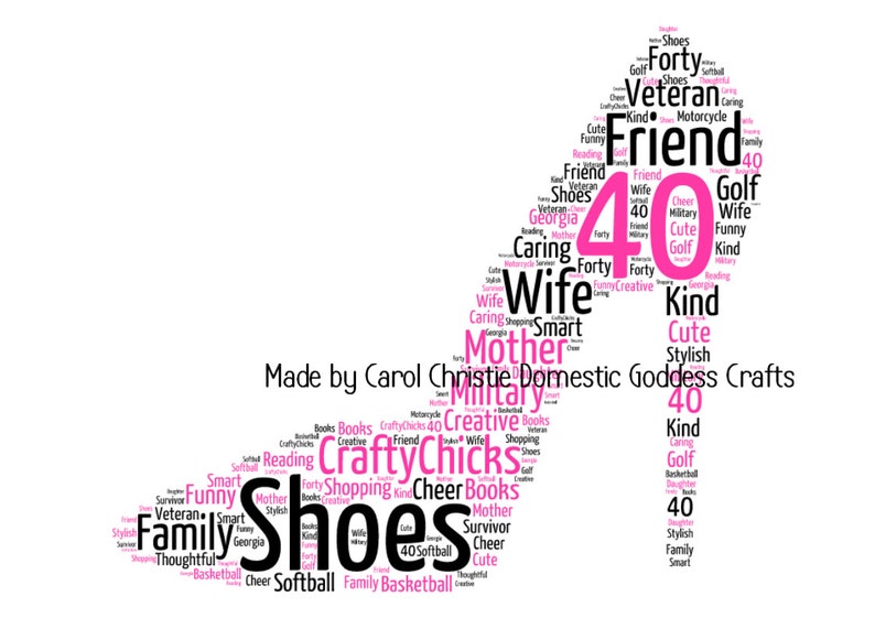 Shoe Wordle Print Shoe Word Art Personalised Shoe Print - Etsy