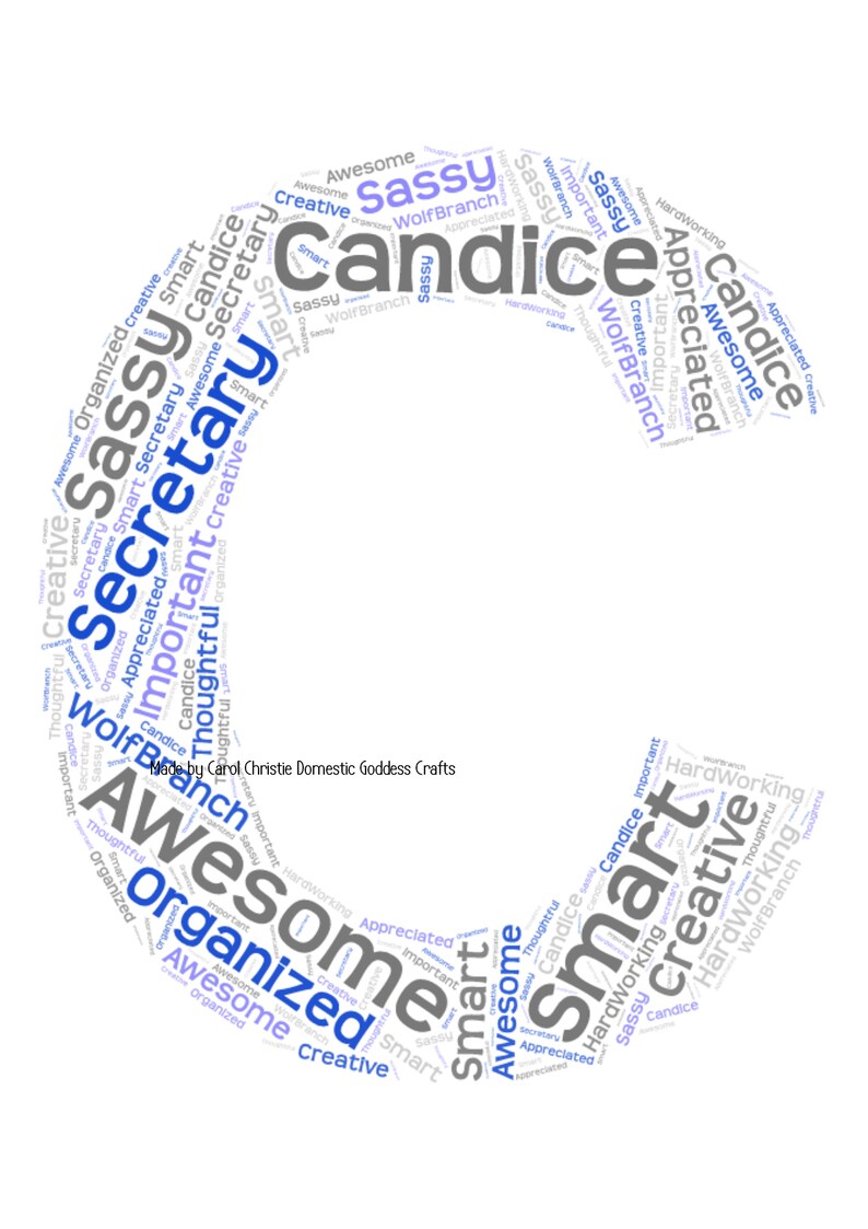 Personalised Monogram Print Monogram Word Art Initial Word | Etsy