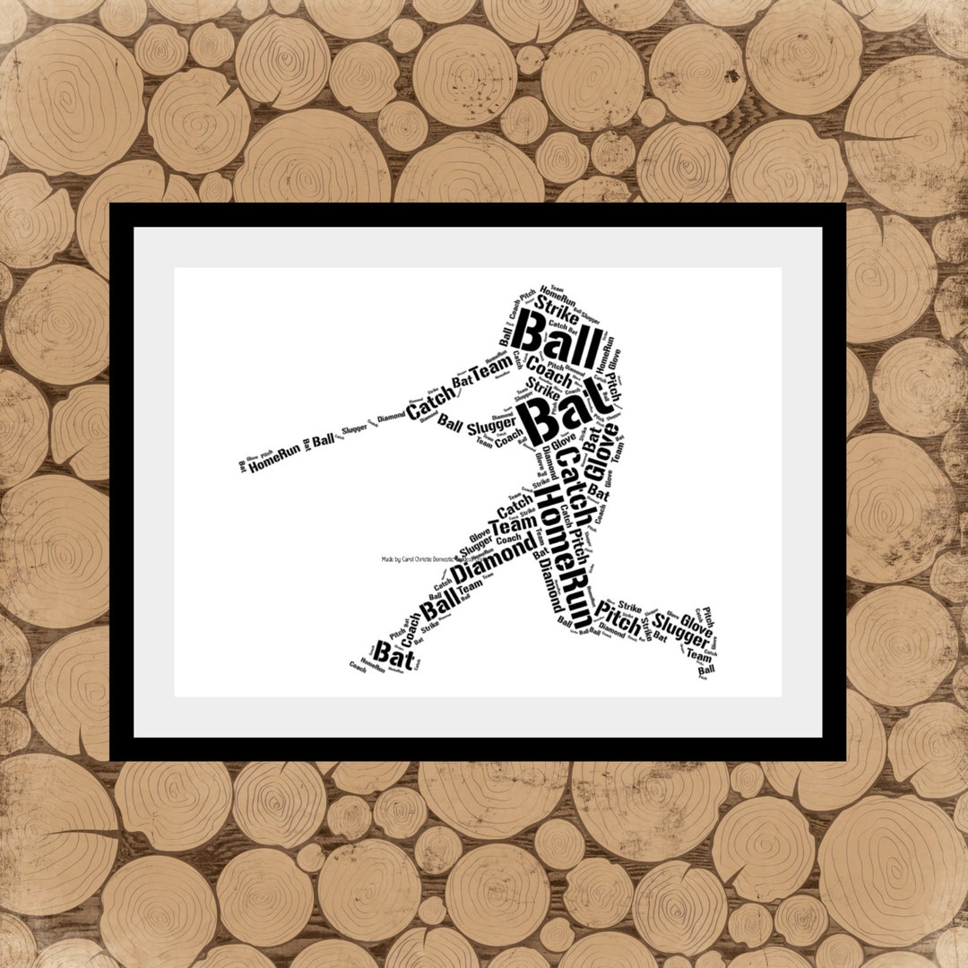 Baseball Word Art Personalised Baseball Print Baseball Word - Etsy