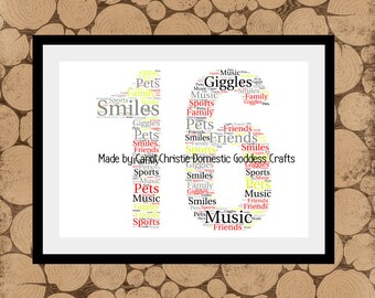 16th Birthday Word Art | Etsy