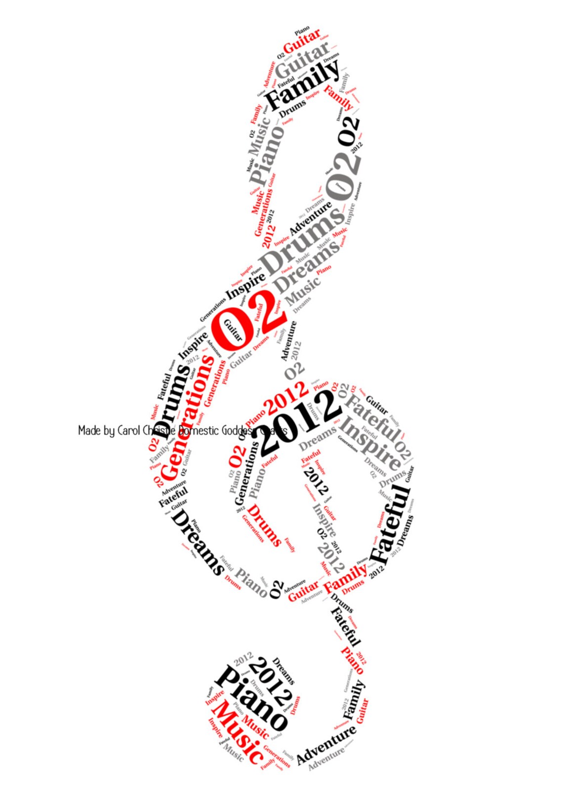 Treble Clef Print Personalised Music Gift Treble Clef Word - Etsy