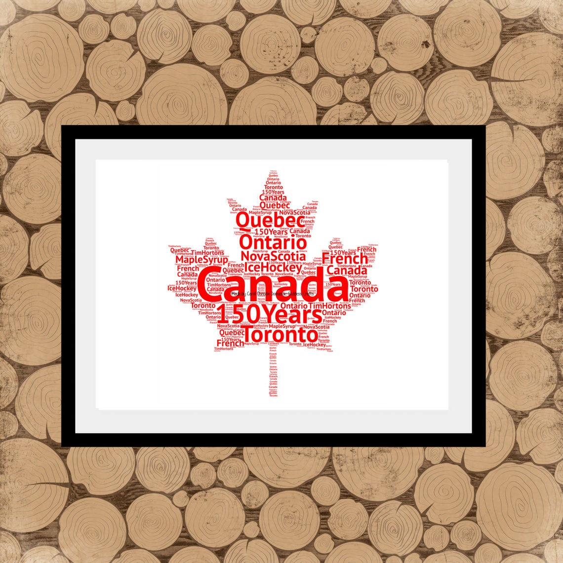 Maple Leaf Print Canada Word Art Personalised Canadian Gift - Etsy