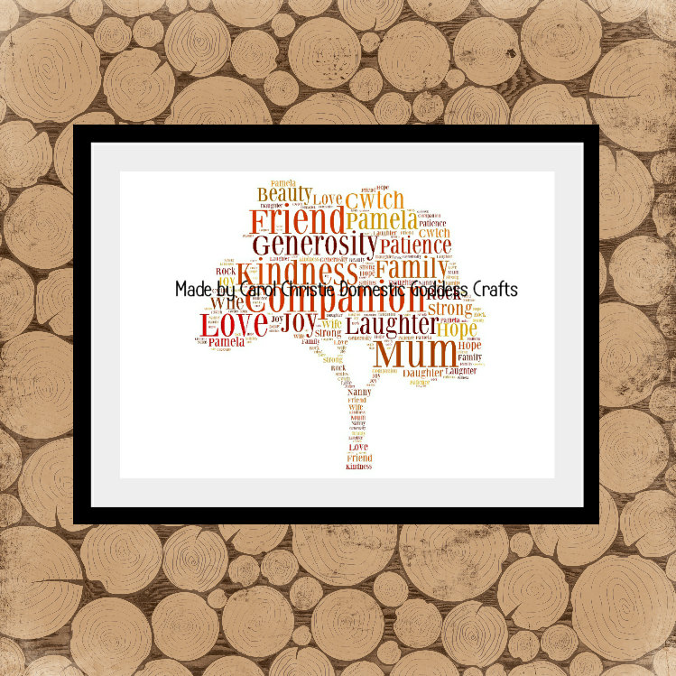Family Tree Print Tree Word Art Tree Word Cloudtree Word - Etsy UK