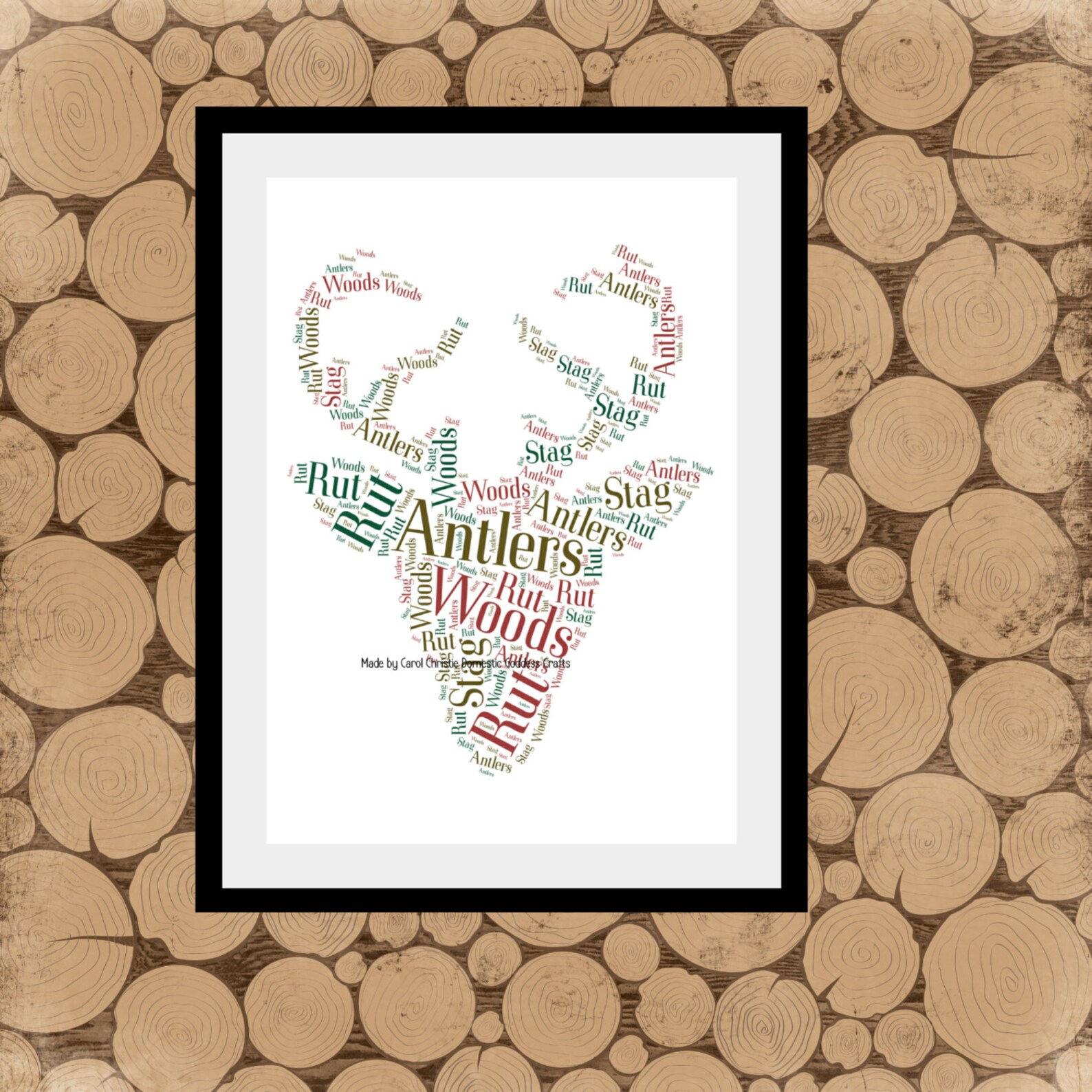 Stags Head Print Personalised Stag Head Stag Word Art Stags - Etsy