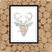 Stags Head Print Personalised Stag Head Stag Word Art Stags - Etsy