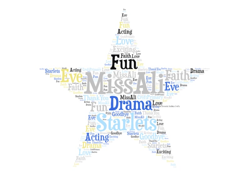 Personalised Star Print Star Word Art Star Word Cloud Well - Etsy