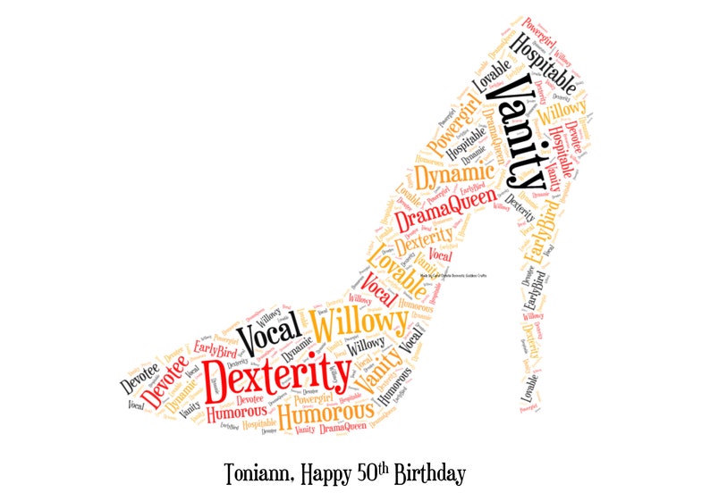 Shoe Wordle Print Shoe Word Art Personalised Shoe Print - Etsy