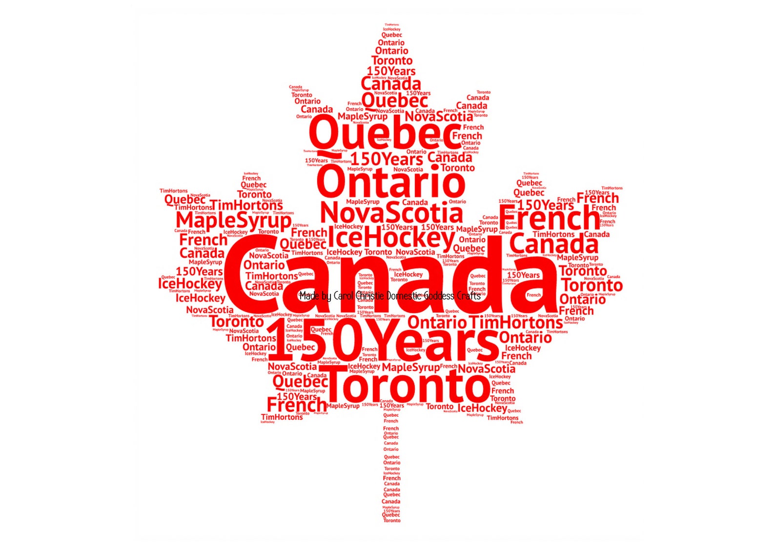 Maple Leaf Print Canada Word Art Personalised Canadian Gift - Etsy