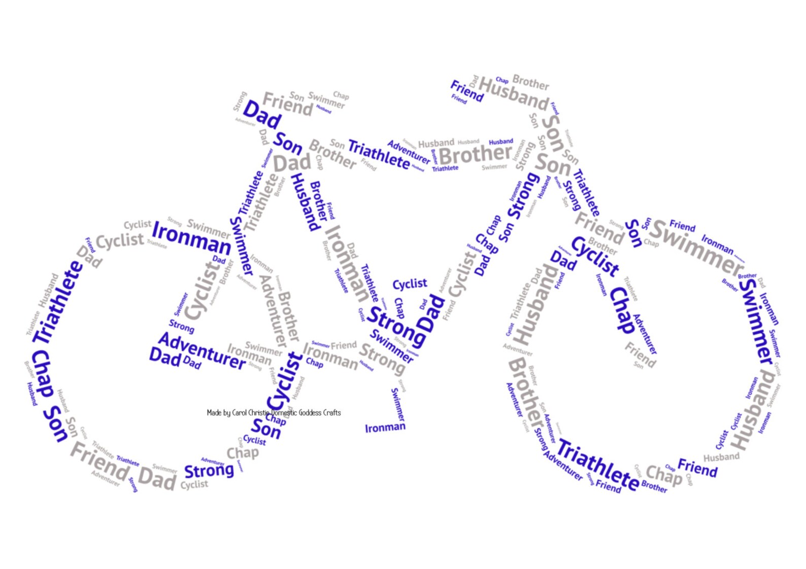 Bike Word Art Personalised Bike Print Cyclist Gift Bike | Etsy UK