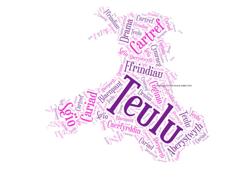 Map of Wales Map of Wales Word Art Welsh Word Collage Welsh - Etsy