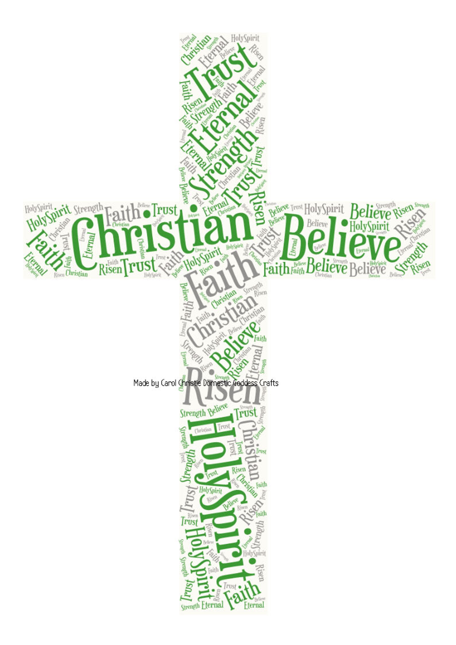 Gift for Christening Cross Word Art Cross Wordle Cross Word | Etsy