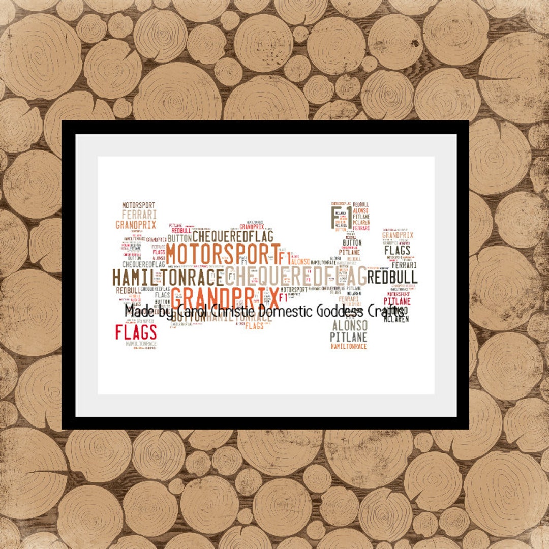 F1 Racing Carcar Word Art Typographic Word Collagef1 Word - Etsy